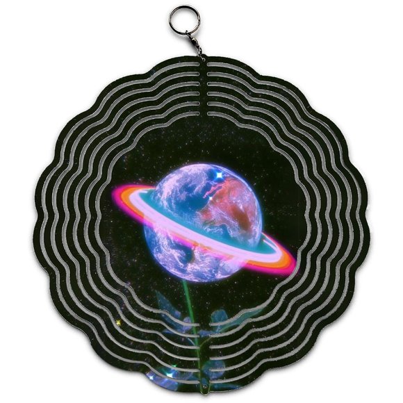 Design | Space Ring Flower Earth Design Wind Spinner | Poshmark